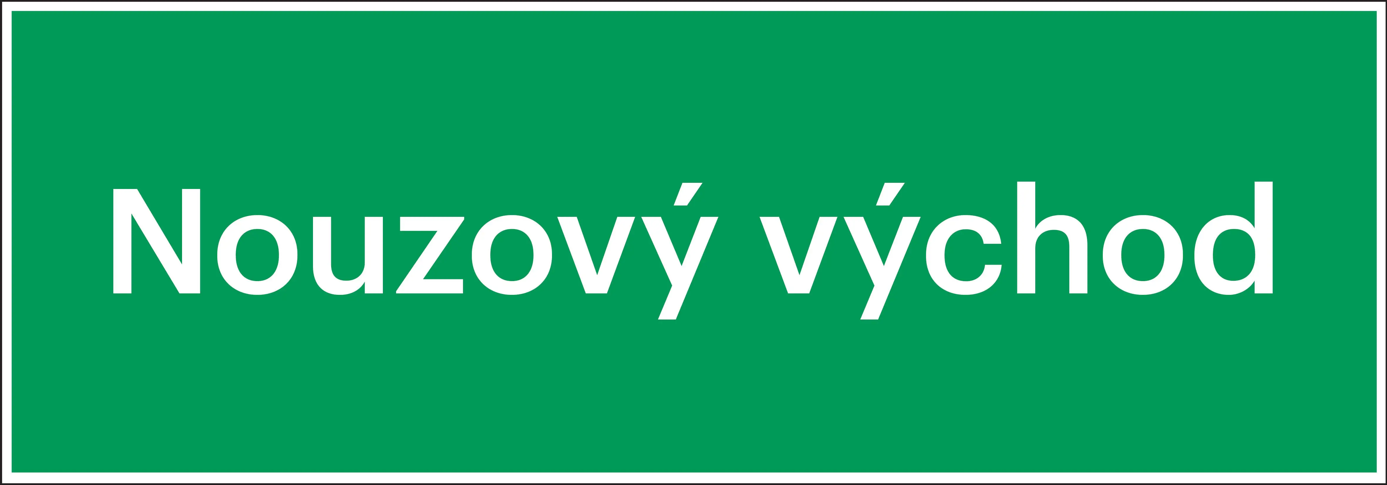 Bezpečnostné únikové značenie, "Núdzový východ" – fólia, 400×140 mm ...